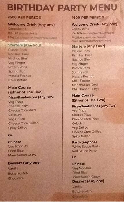 Menu at Bistro 57, Gwalior