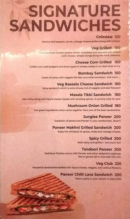 Menu at Bistro 57, Gwalior