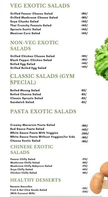 Menu of Salado, Sector 5, Salt Lake, Kolkata
