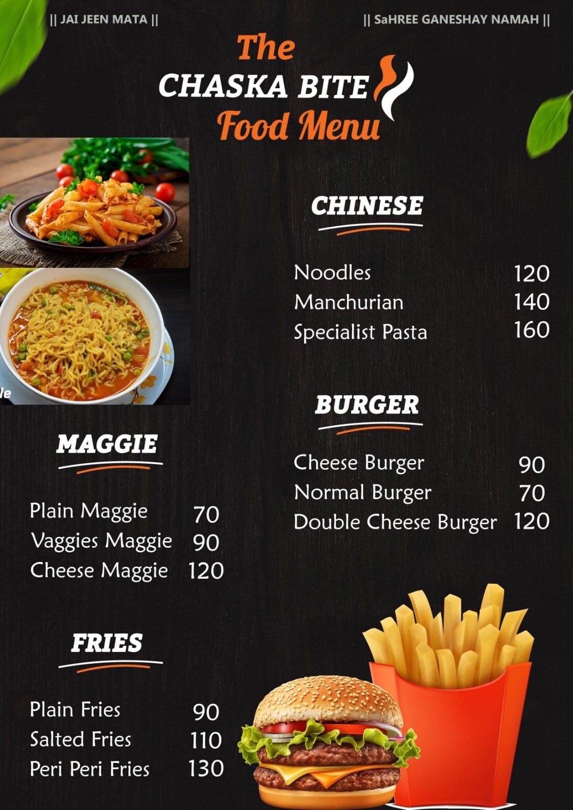 Menu of The Chaska Bite, Navlakha, Indore