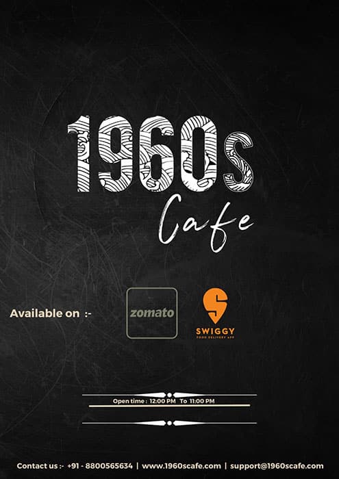 Menu of 1960's Cafe, Indirapuram, Ghaziabad