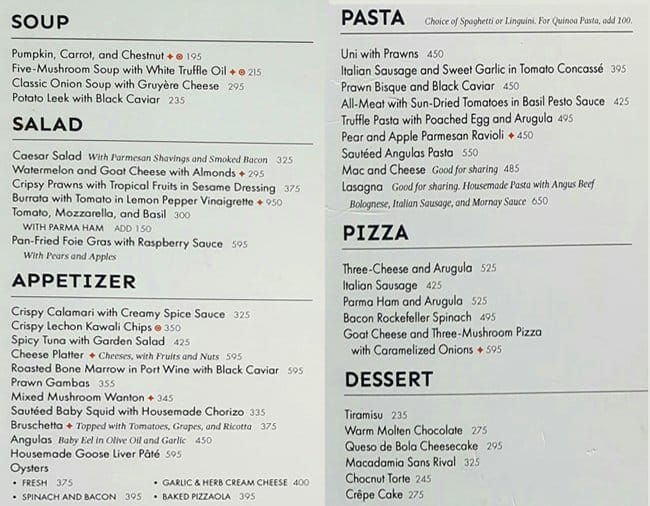 Felix Restaurant Hk Menu Syracuse