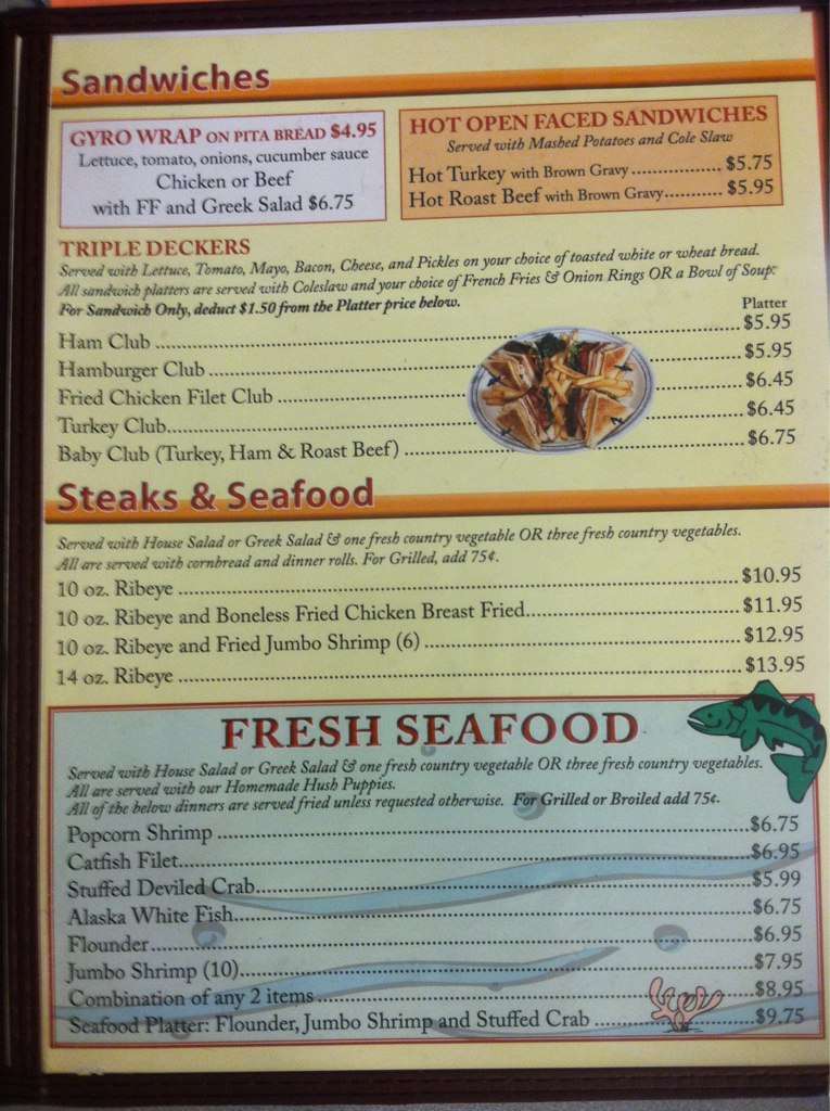 Menu at Duncan Family Restaurant, Duncan