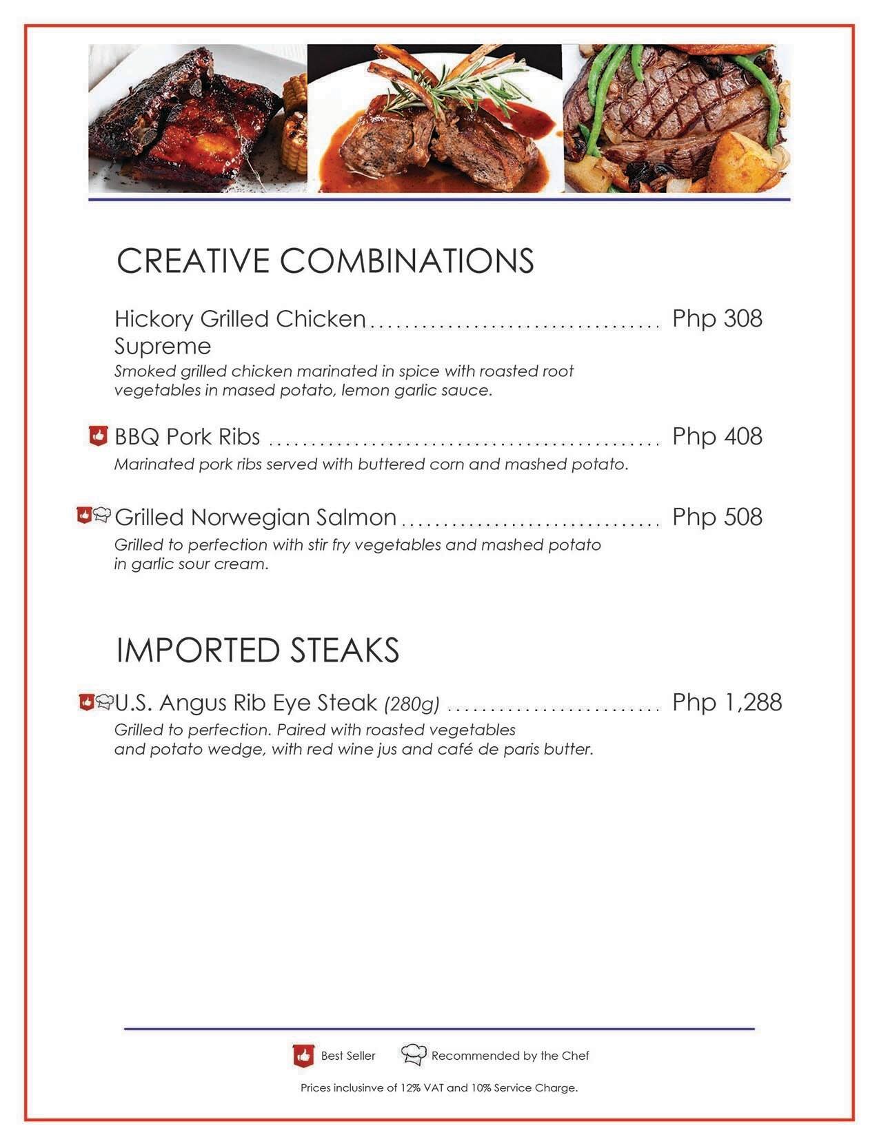 Menu at Highlights pub & bar, Cebu City