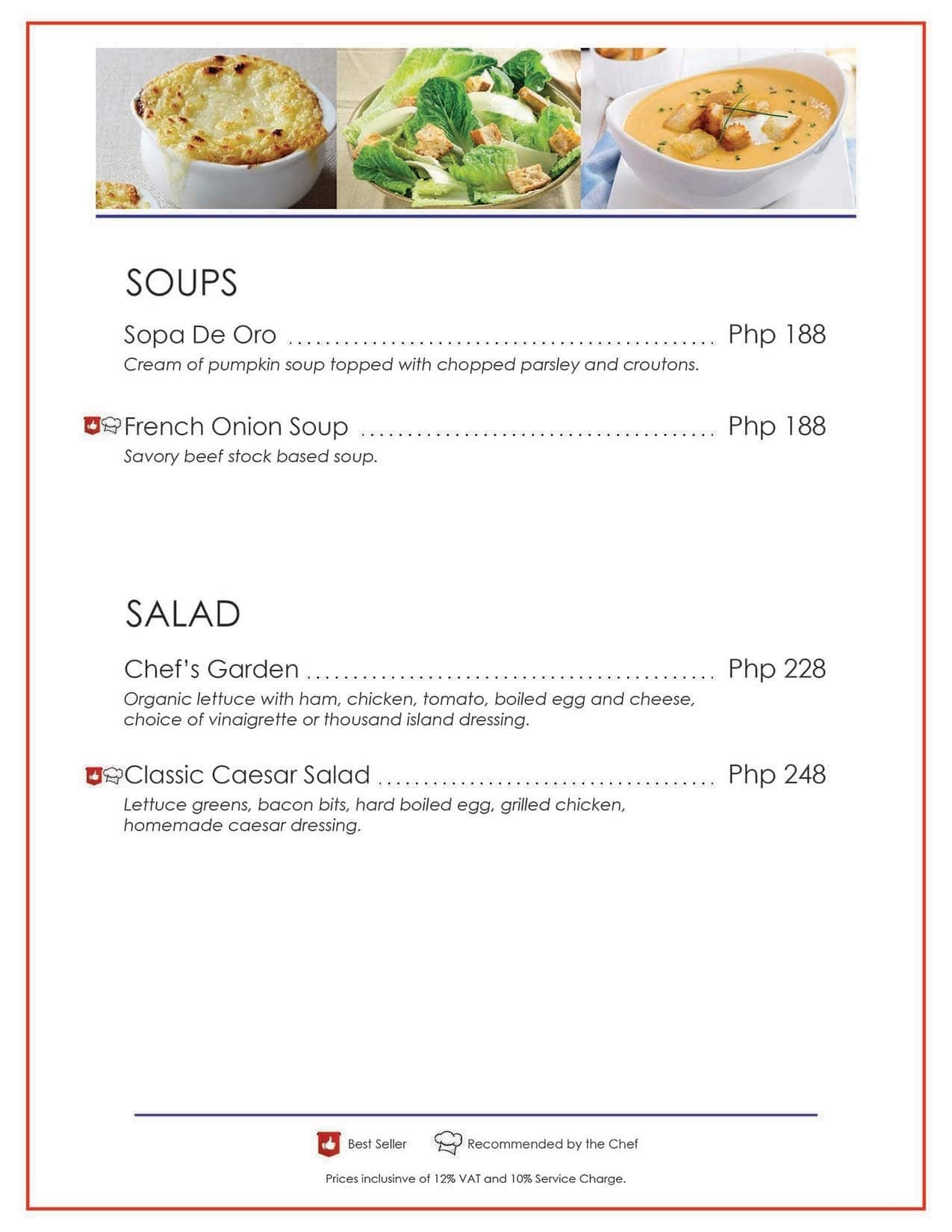 Menu at Highlights pub & bar, Cebu City