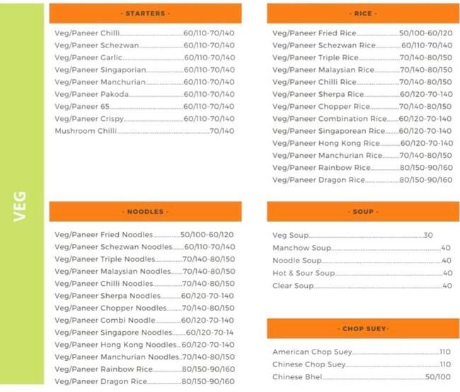 Menu of Pangat Restaurant, Alibag Beach, Alibag