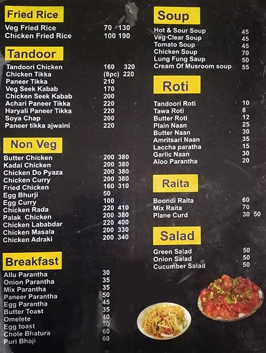 Menu at Retreat Restaurant, Dehradun