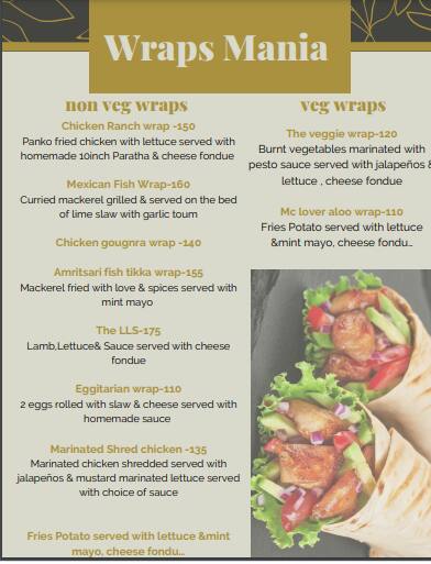 Menu of Wraps Mania, NIBM Road, Pune