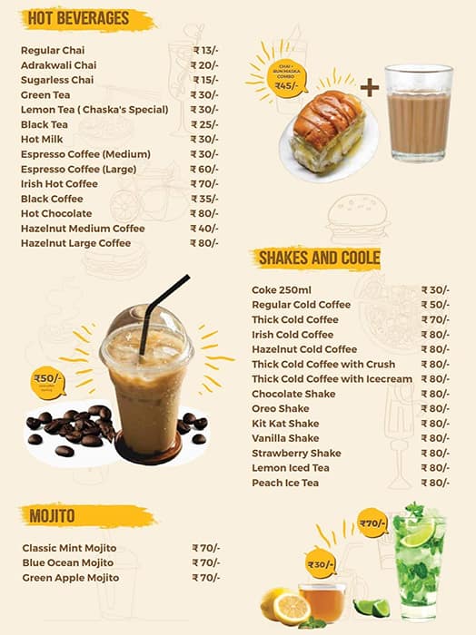 Menu of Chai Chaska Cafe, Pimpri, Pune