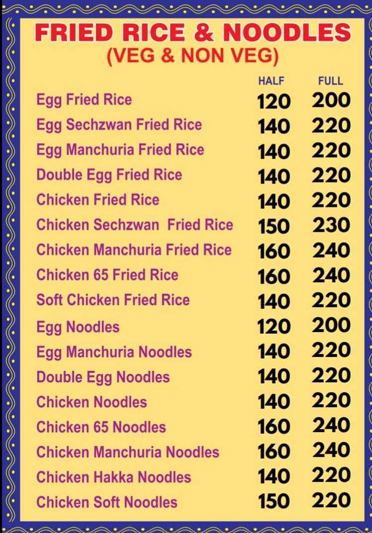 Menu of Chinese Gravity, Kukatpally, Hyderabad