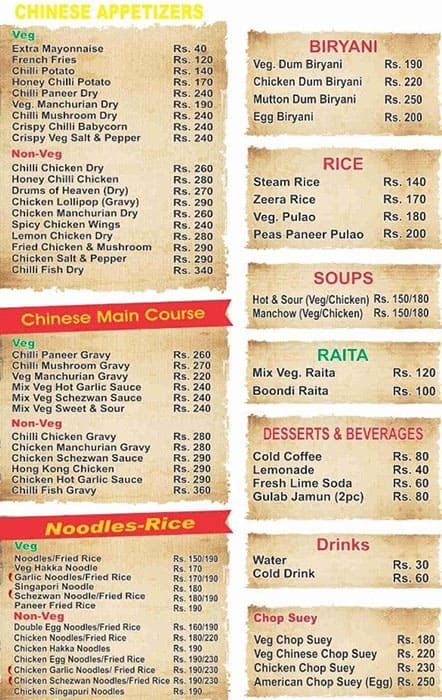 Menu of Taste Of Dilli, Harsha Mall, Greater Noida, Greater Noida