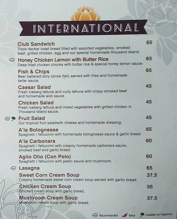 Menu at Nona Manis Lippo Mall Kemang restaurant, South Jakarta