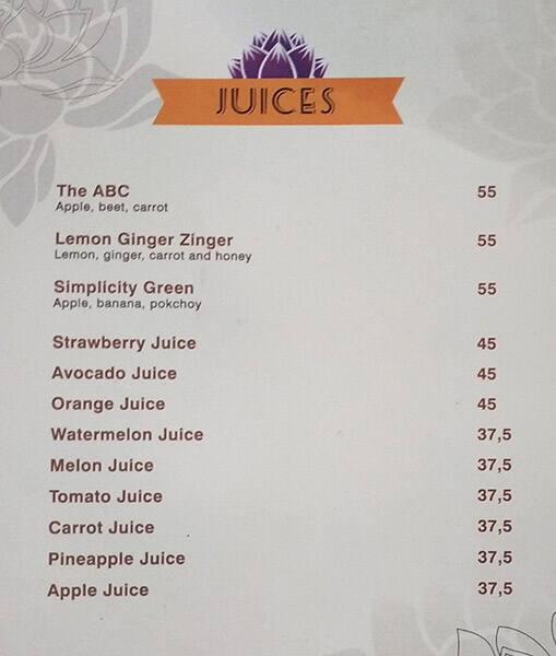 Menu at Nona Manis Lippo Mall Kemang restaurant, South Jakarta