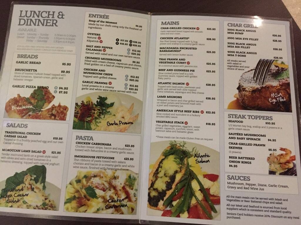 Menu at Phoenix Hotel pub & bar, Gympie