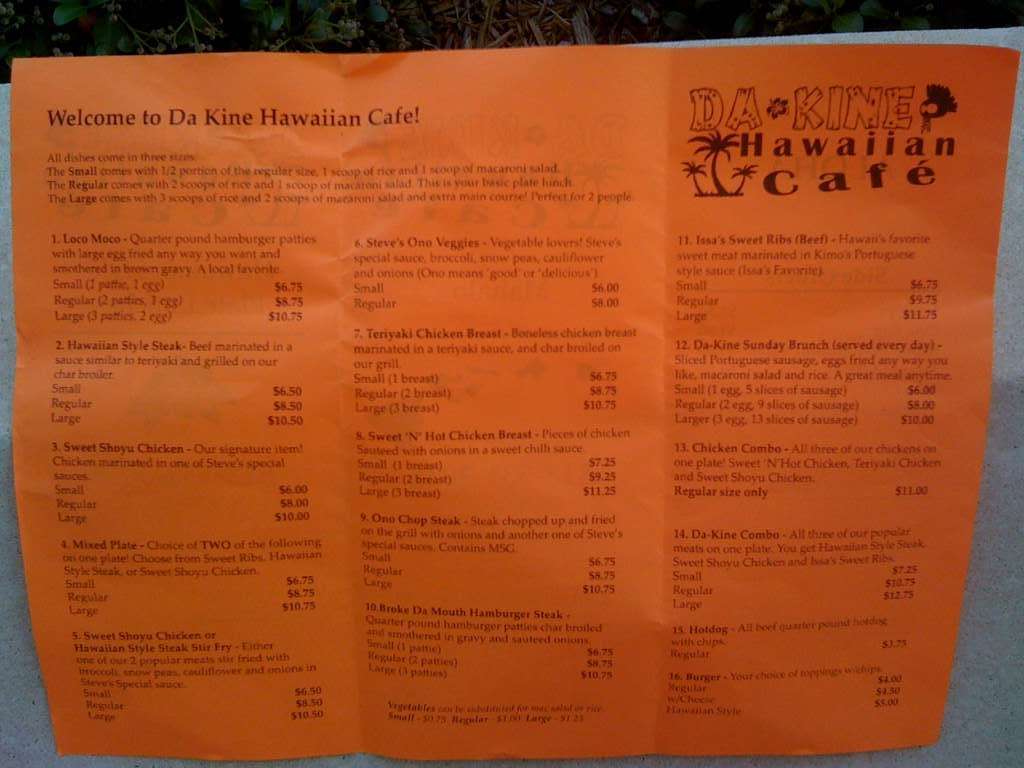 Da Kine Hawaiian Cafe Menu Menu For Da Kine Hawaiian Cafe Carrollwood da-kine-hawaiian-cafe-menu-menu-for-da-kine-hawaiian-cafe-carrollwood