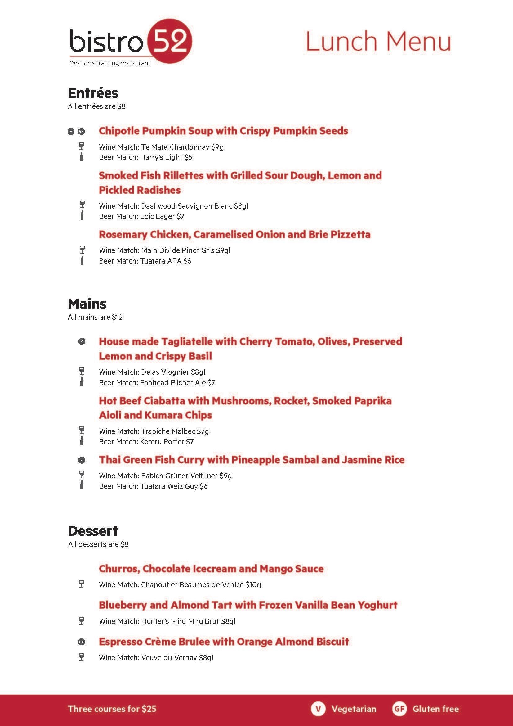 Bistro52 Menu, Menu for Bistro52, Te Aro, Wellington City - Menumania ...