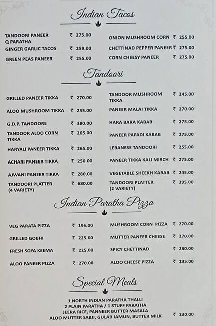 Menu at Grand Desi Paratha, Bengaluru