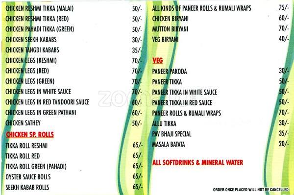 Menu at Anmol Grill & Rolls, Mumbai