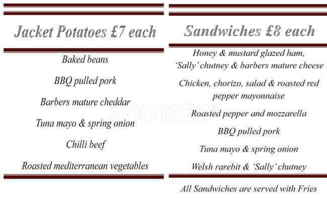 Menu at The Salutation & Thai Restaurant, London