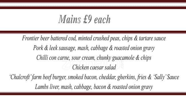 Menu at The Salutation & Thai Restaurant, London