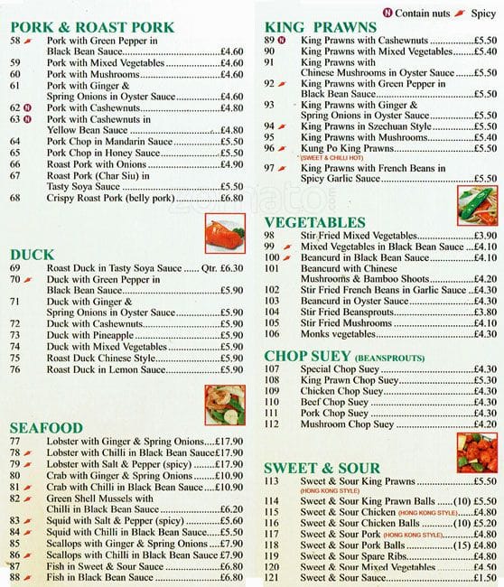 Menu at Golden Dish fast food, London, 113 High Rd