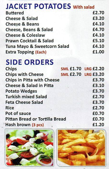 Menu at Marmaris Grill Croydon fast food, Croydon, 85 Cherry Orchard Rd