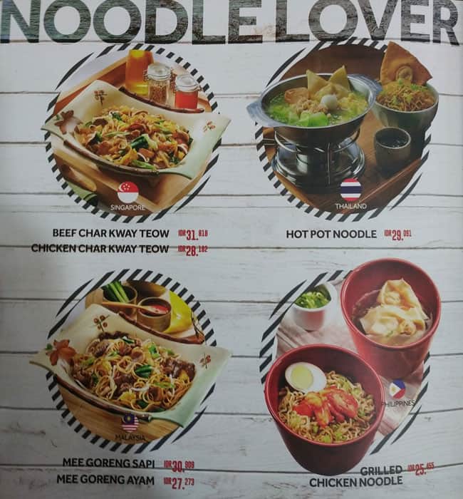 Menu at Platinum, Jakarta, Pasaraya Grande