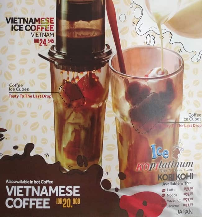 Menu at Platinum, Jakarta, Pasaraya Grande