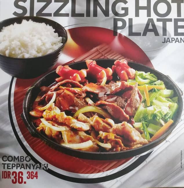 Menu at Platinum, Jakarta, Pasaraya Grande