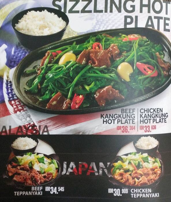 Menu at Platinum, Jakarta, Pasaraya Grande