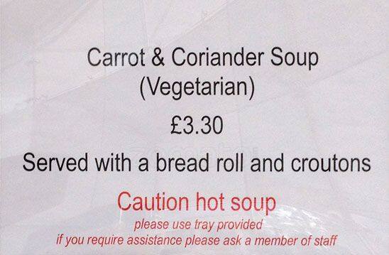 Menu at Food Chain Cafe, Edinburgh