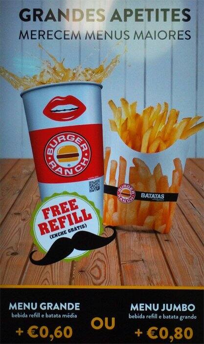 Menu em Burger Ranch restaurante de fast food, Lisboa, R. Agostinho ...