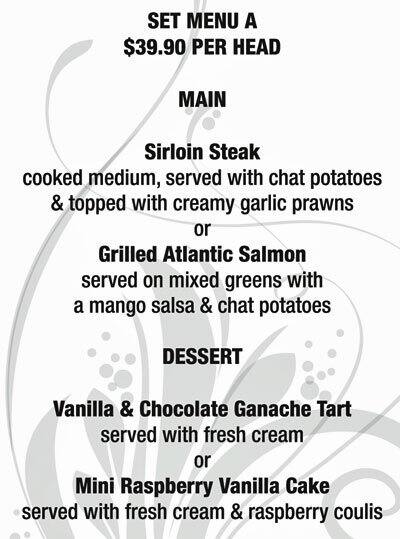 Menu at Windsor Hotel restaurant, Windsor Gardens