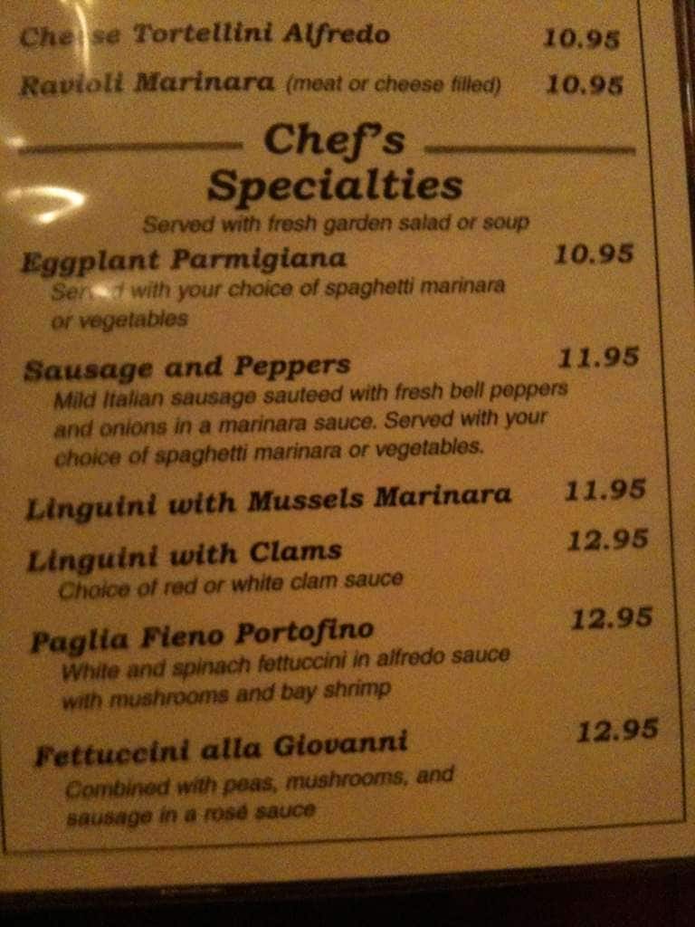 Menu at Portofino Ristorante West restaurant, Surprise, W Bell Rd #124