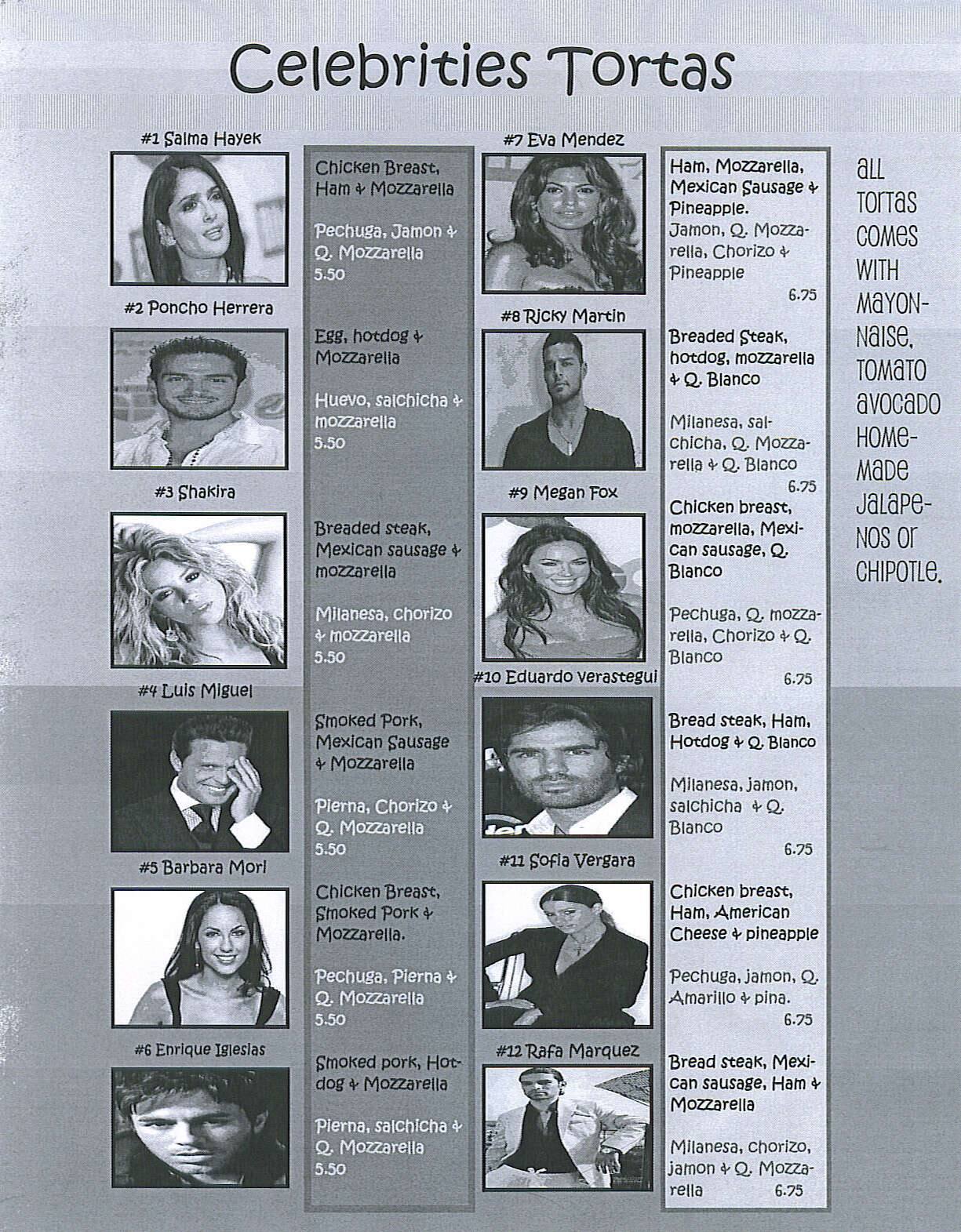 Menu at Tortas Guicho Dominguez restaurant, Indianapolis, 641 Virginia Ave