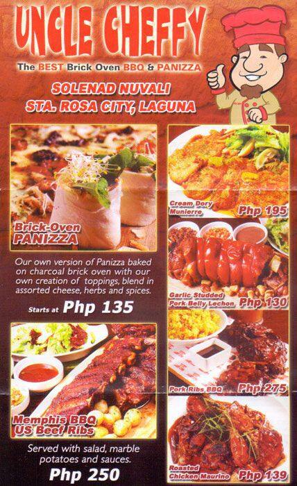 Uncle Cheffy Menu, Menu for Uncle Cheffy, Don Jose, Santa Rosa - Zomato ...