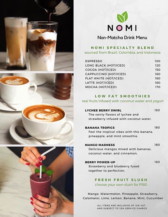 Menu at Nomi - Modern Japanese Cafe, Taguig, 29th Floor