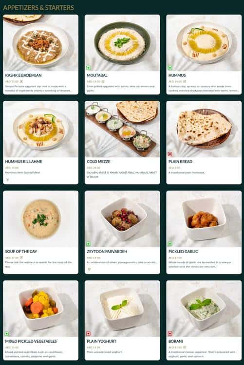 Menu of Cando Restaurant, Baniyas, Dubai