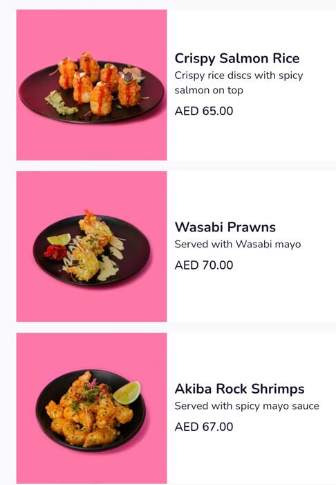 Menu at Akiba Dori - Yas Bay restaurant, Abu Dhabi