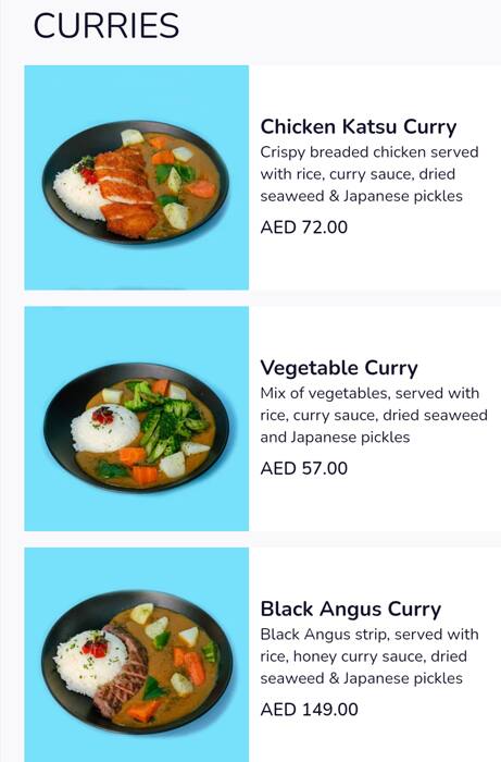 Menu at Akiba Dori - Yas Bay restaurant, Abu Dhabi