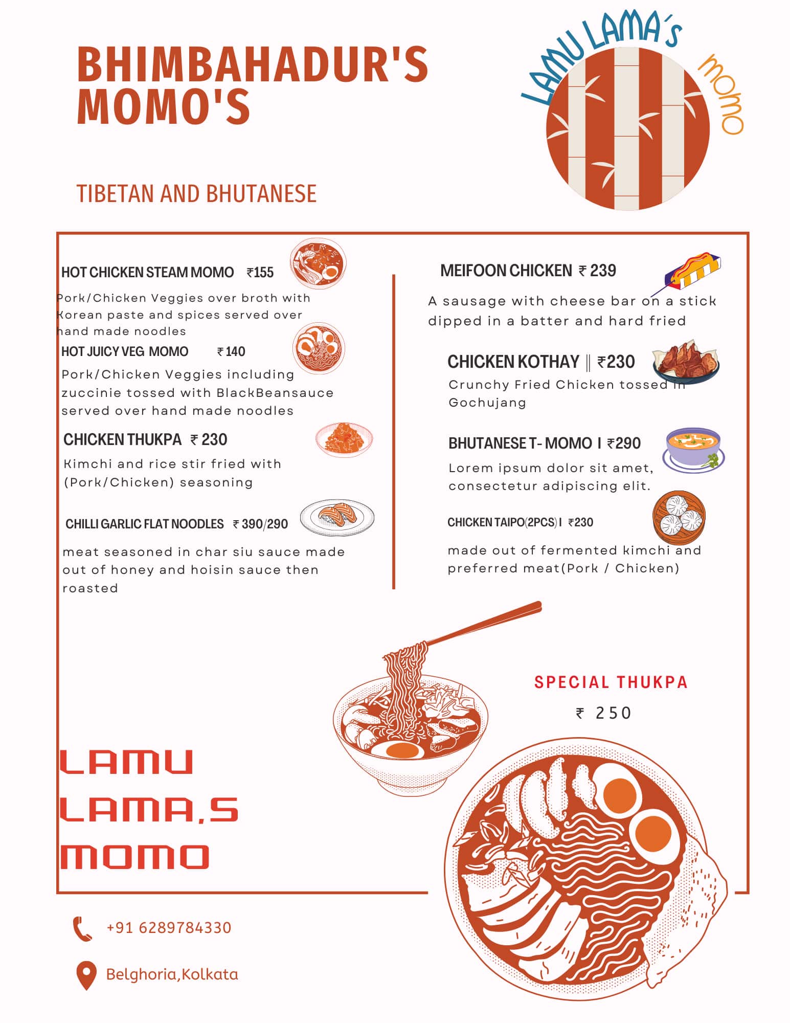 Menu of Bhimbahadur's Momo's, Belghoria, Kolkata