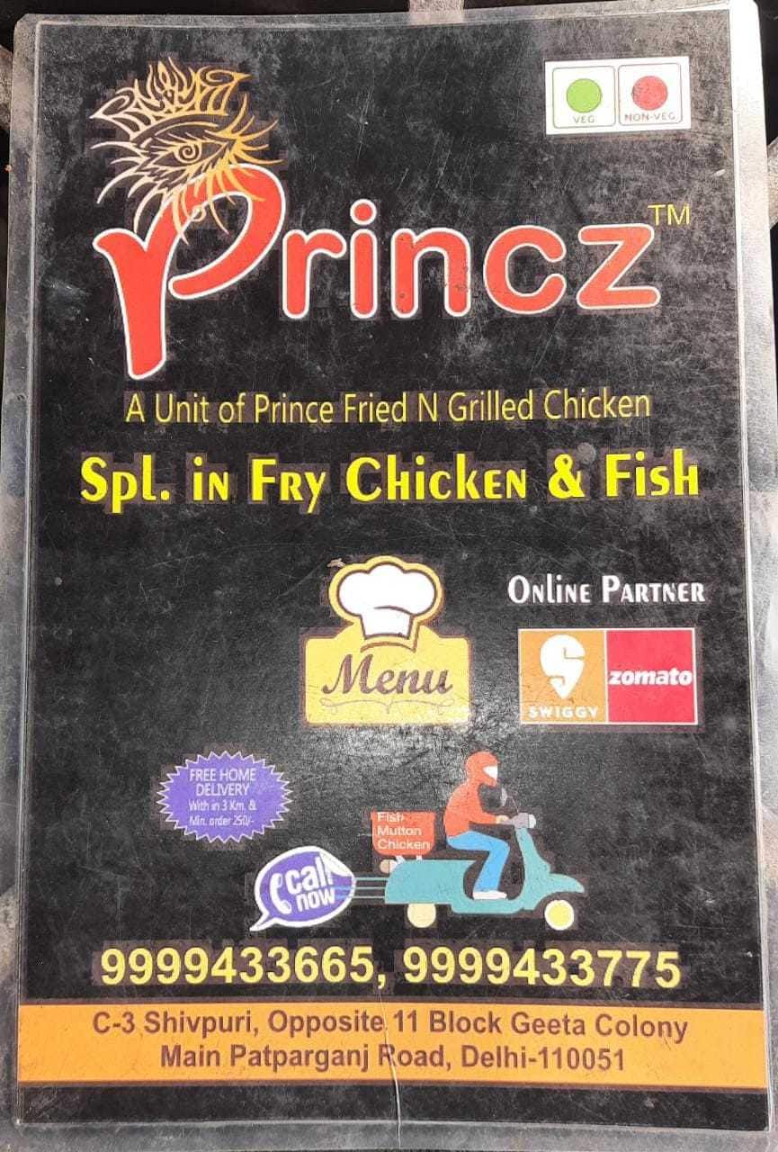 Menu of Princz Fried N Grilled Chicken, Krishna Nagar, New Delhi