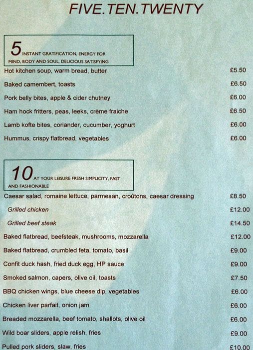 Menu at Cast Iron Grill pub & bar, Edinburgh