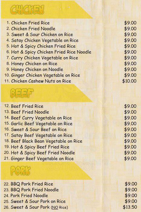 Menu at Delicious Fusion Takeaway restaurant, Christchurch