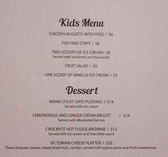 Menu at 1st Floor Restaurant and Bar, Melbourne