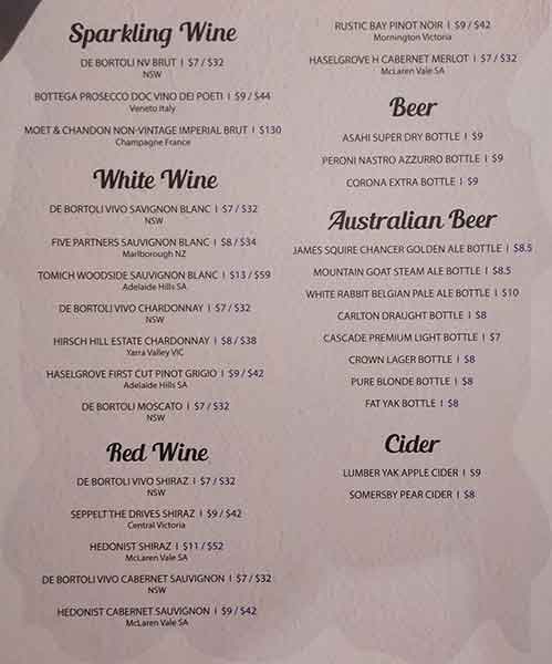 Menu at 1st Floor Restaurant and Bar, Melbourne