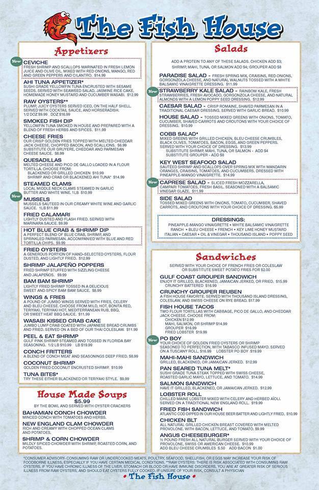 Fish House Restaurant Menu Menu For Fish House Restaurant Fort Myers