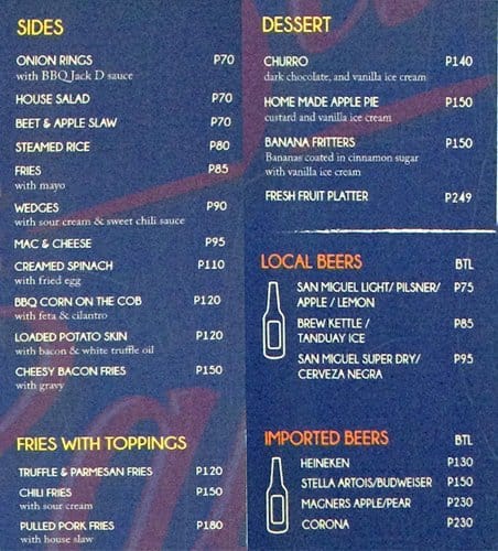 Menu at The Social pub & bar, Cebu City, Ayala Mall Cebu
