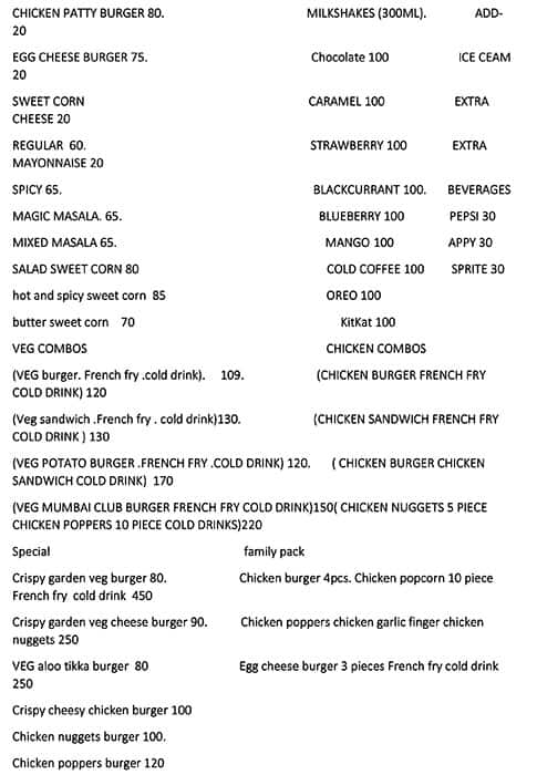 Menu at CFC - Cafe Fried Chicken, Kolkata