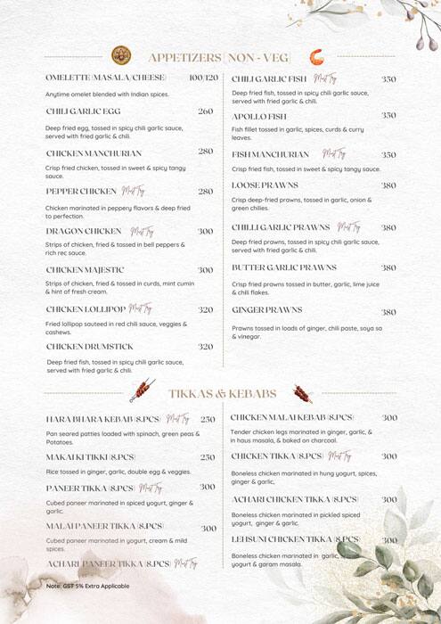 Menu at Rustic Cook Haus, Hyderabad